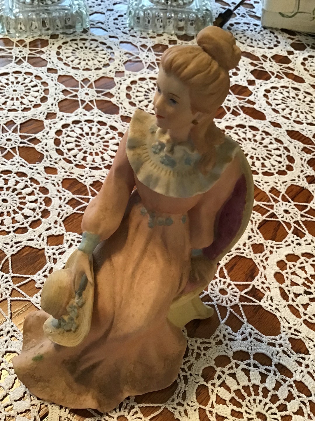 HOMCO Porcelain Victorian Lady Sitting in Chair - Etsy