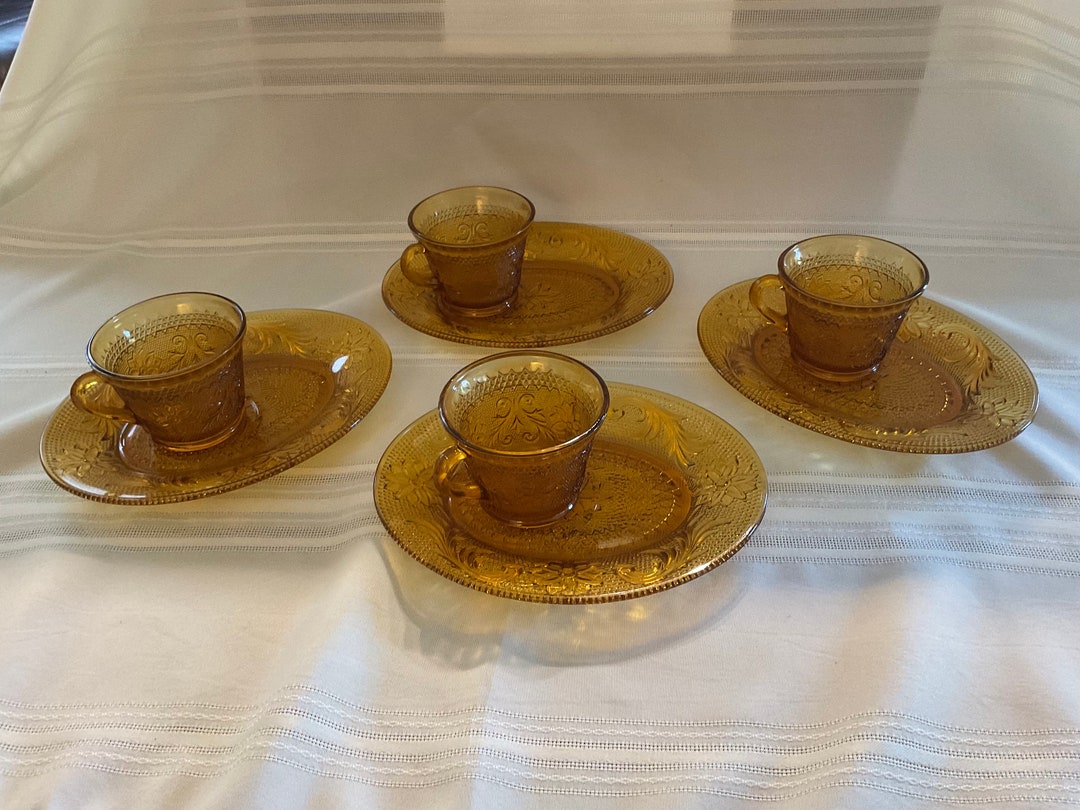Amber Depression Glass Made by the Indiana Glass Company 1930’s Daisy ...