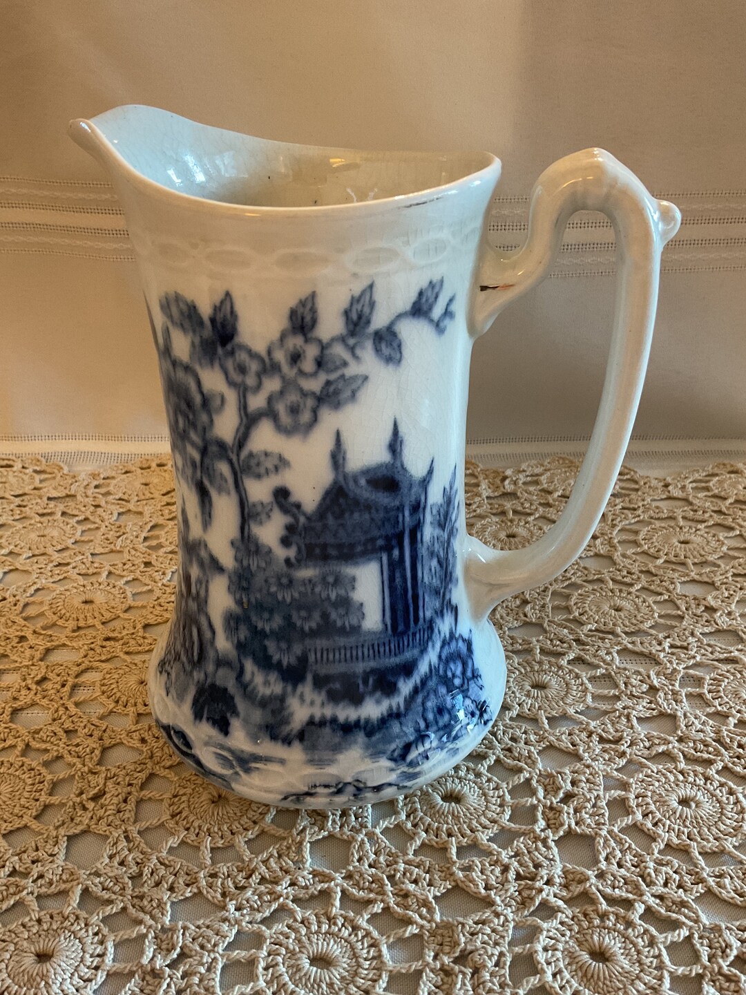 1910 Johnson Bros Ltd, Burslem Pottery England Blue Pitcher No.202332 ...
