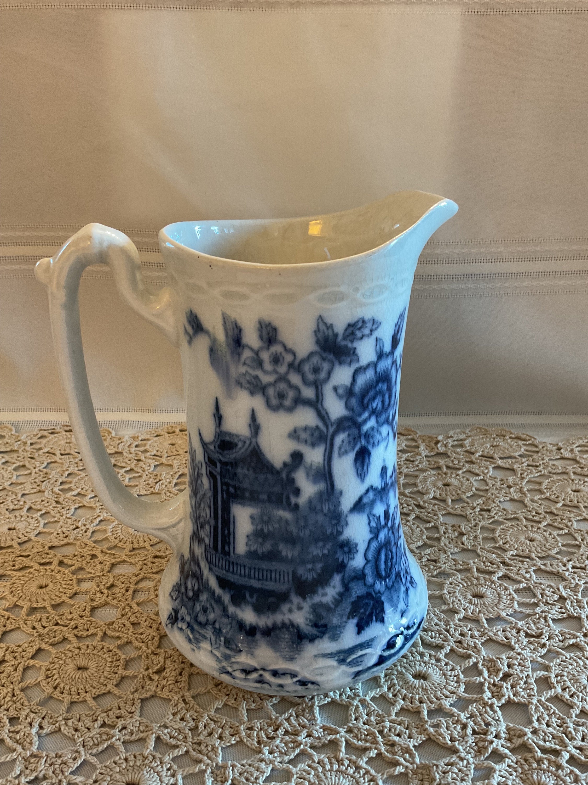 1910 Johnson Bros Ltd, Burslem Pottery England Blue Pitcher No.202332 ...
