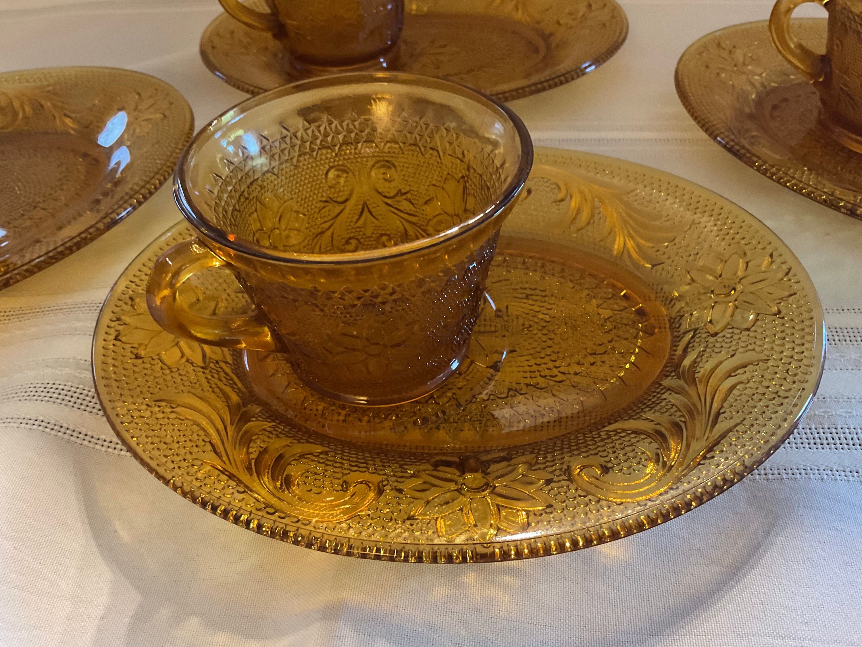 Amber Depression Glass Made by the Indiana Glass Company 1930’s Daisy ...