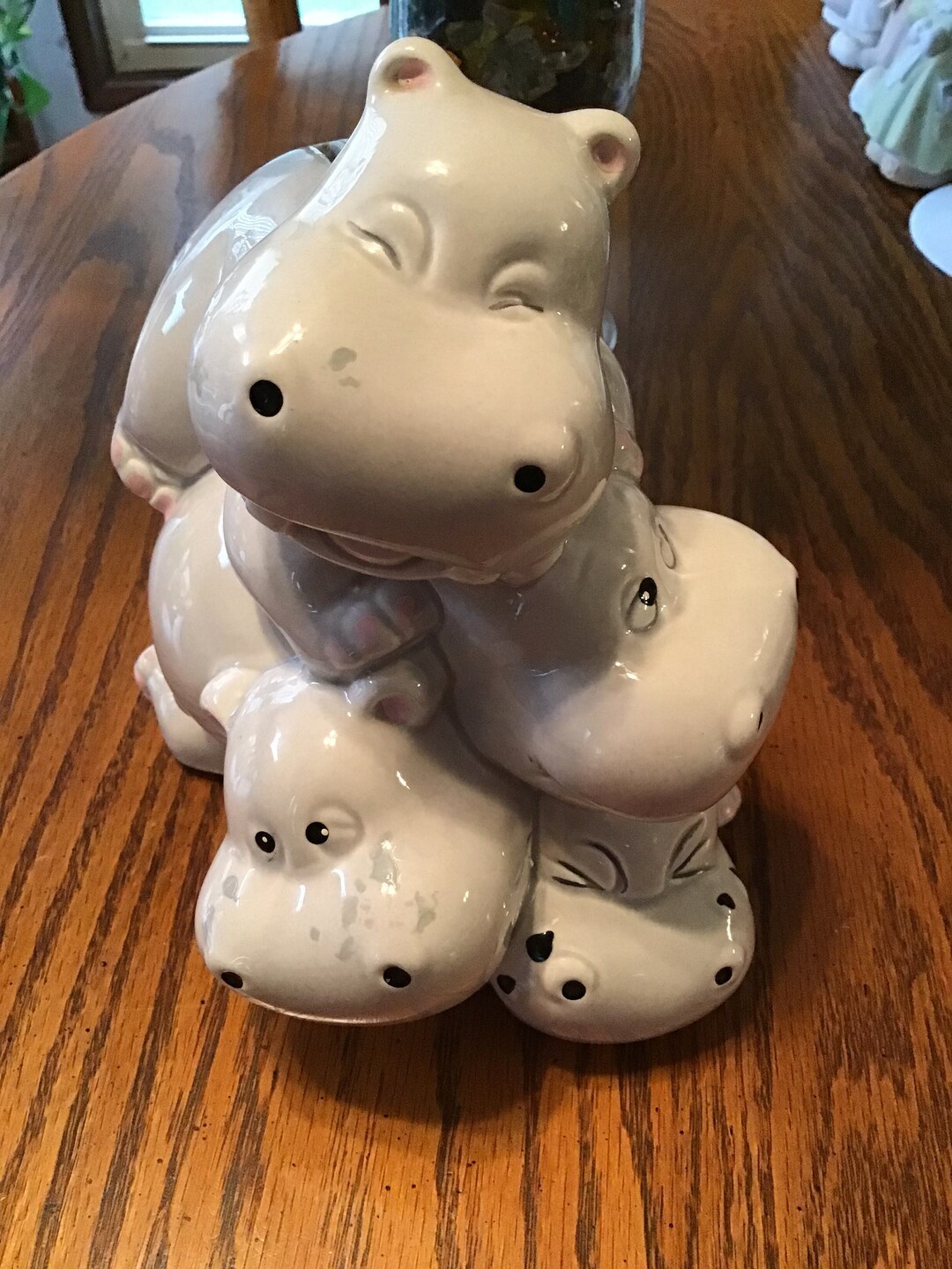 Vintage Ceramic Hippopotamus Pile of Four Piggy/coin - Etsy