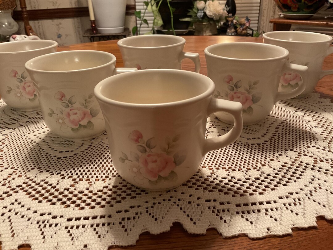 Vintage Retired Pfaltzgraph Tea Rose Pattern Cups - Etsy