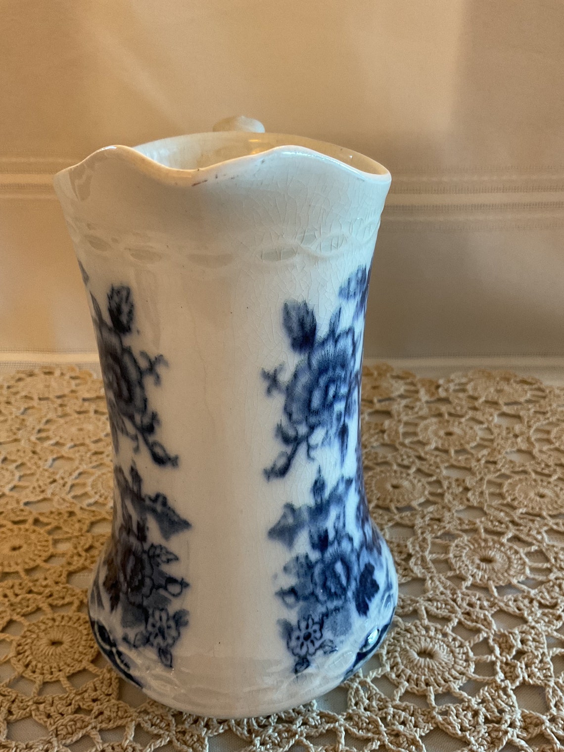 1910 Johnson Bros Ltd, Burslem Pottery England Blue Pitcher No.202332 ...