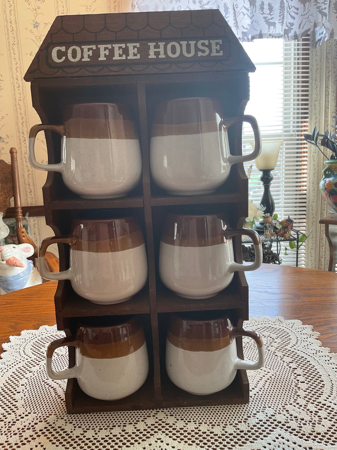 Vintage Retro 1970s Coffee Mug Set, Tricolor Ceramic Coffee Set 6 - Etsy