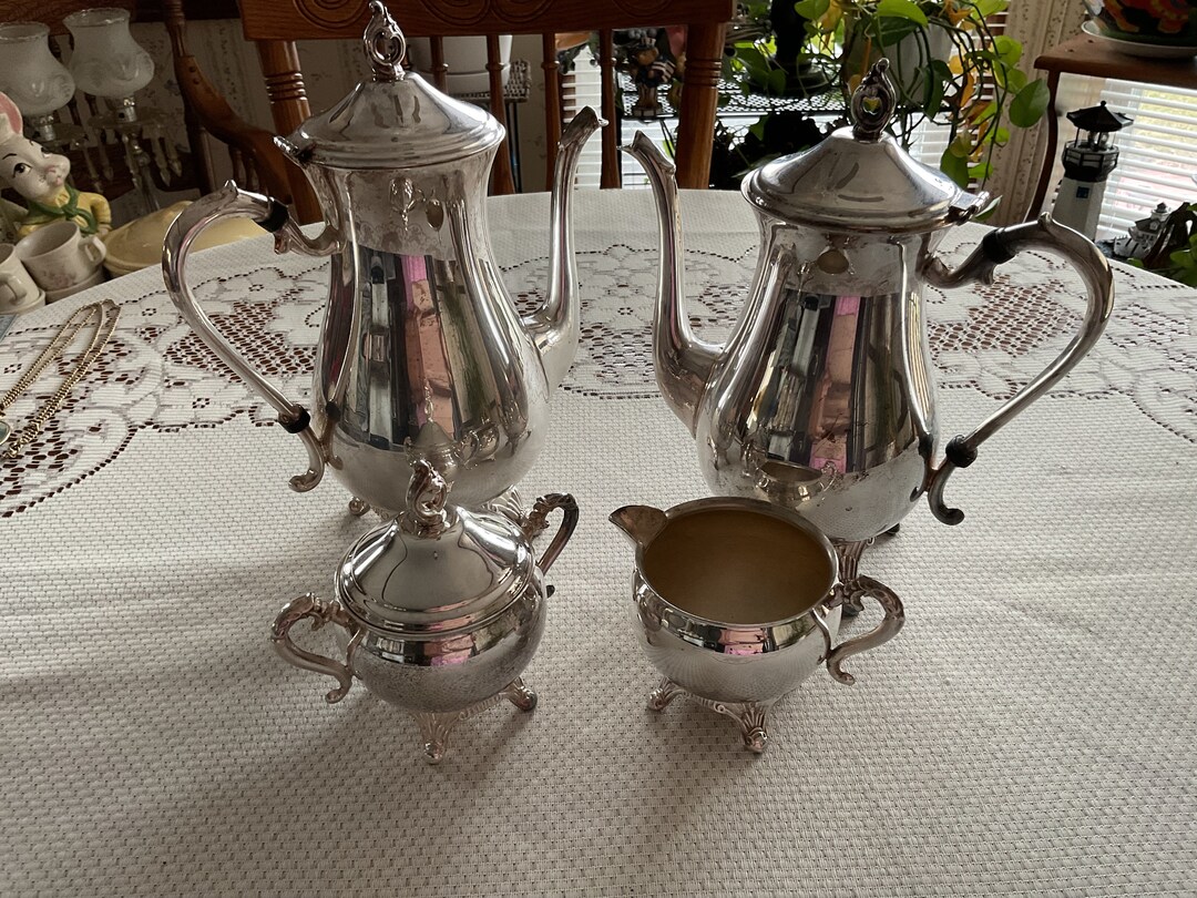 Silver Plated Coffee & Tea Set 4 Pieces - Etsy