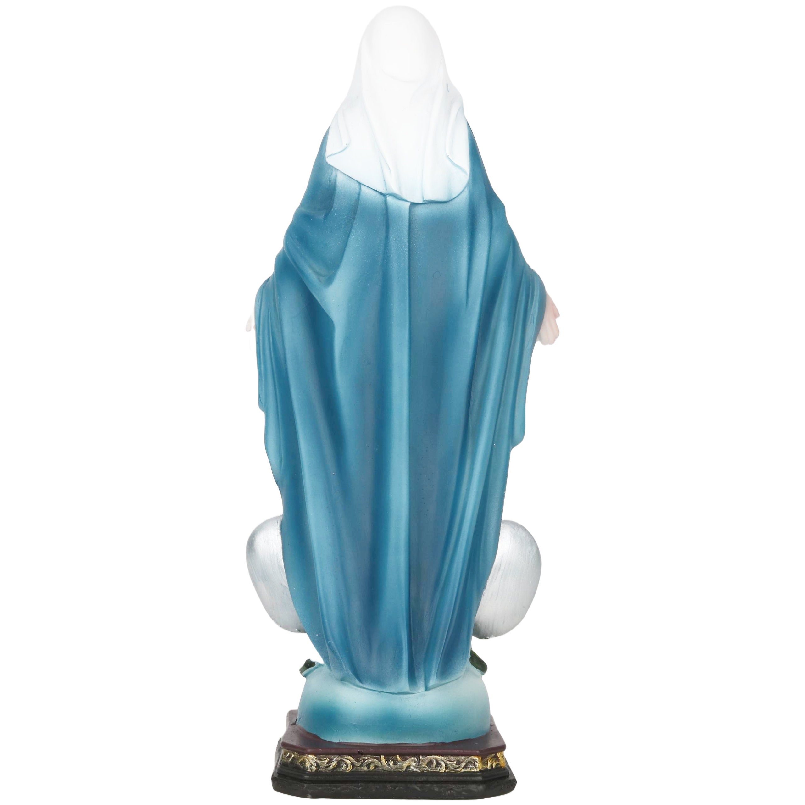 Virgen La Milagrosa María Con Manto Azul Y Medallas 11.5 Inch Statue ...