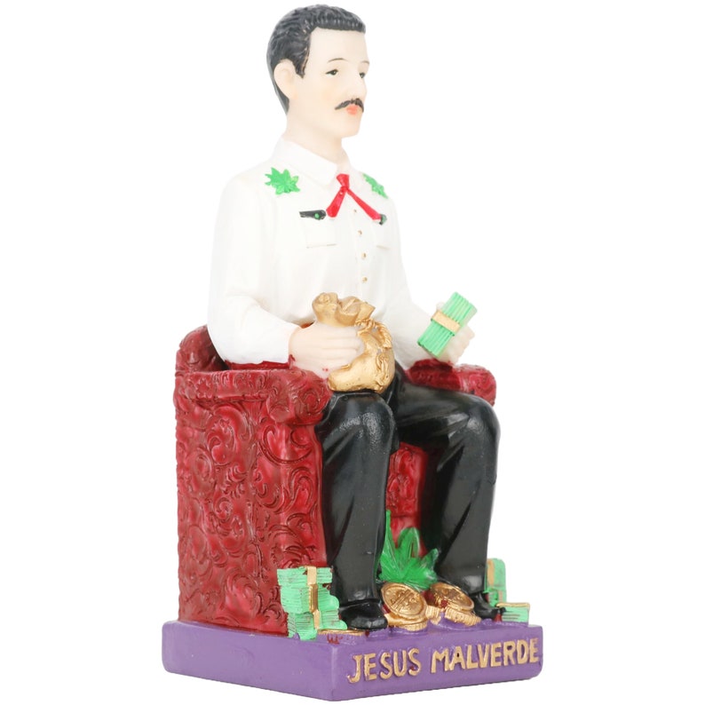 Jesus Malverde' Sentado Folclórica Y Tradicional 6 Inch Statue Resin ...