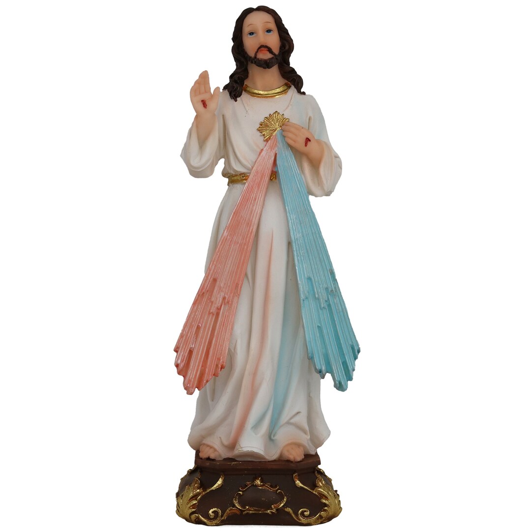 12 Inch Intricately Detailed Resin Figurine of Divine Mercy Religious ...