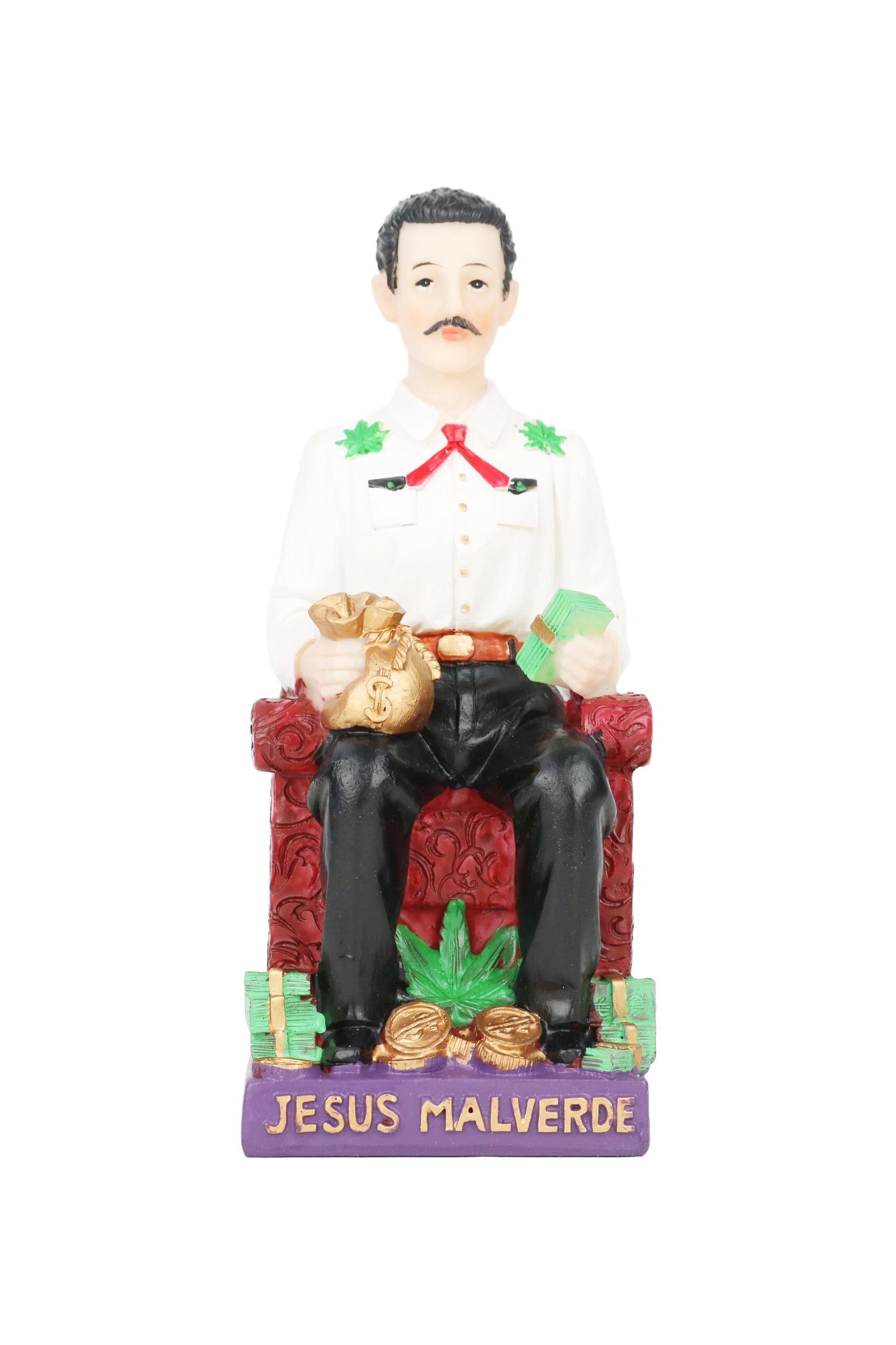 Jesus Malverde' Sentado Folclórica Y Tradicional 6 Inch Statue Resin ...