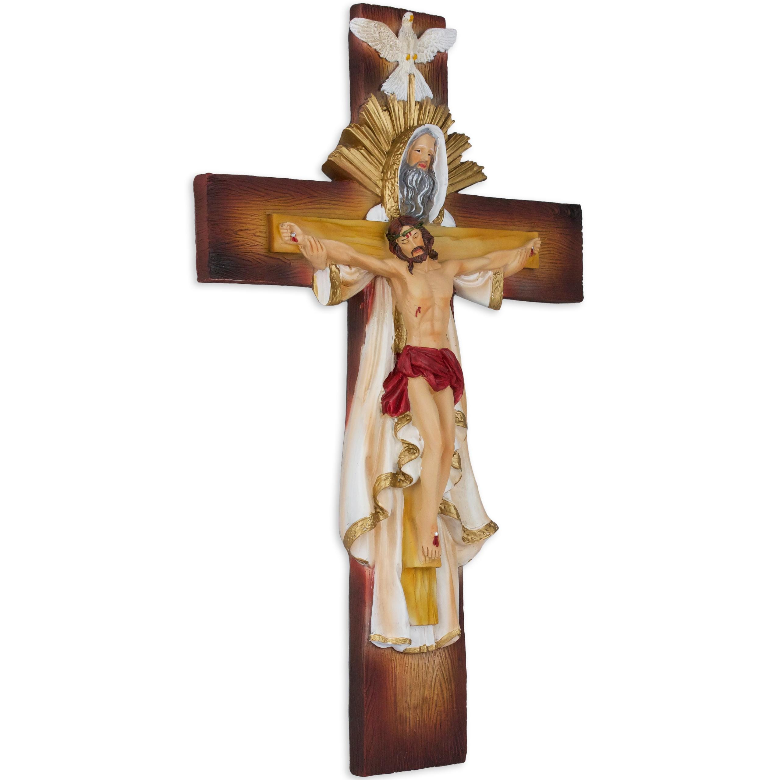 Wall Resin Holy Trinity Crucifix 15"x9" Santísima Trinidad Crucifijo - Etsy