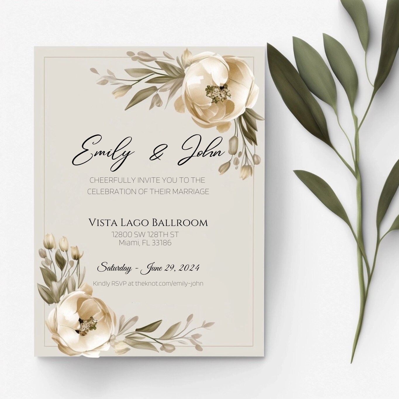 Modern Wedding Invitation | Editable Wedding Template | W1 - Etsy