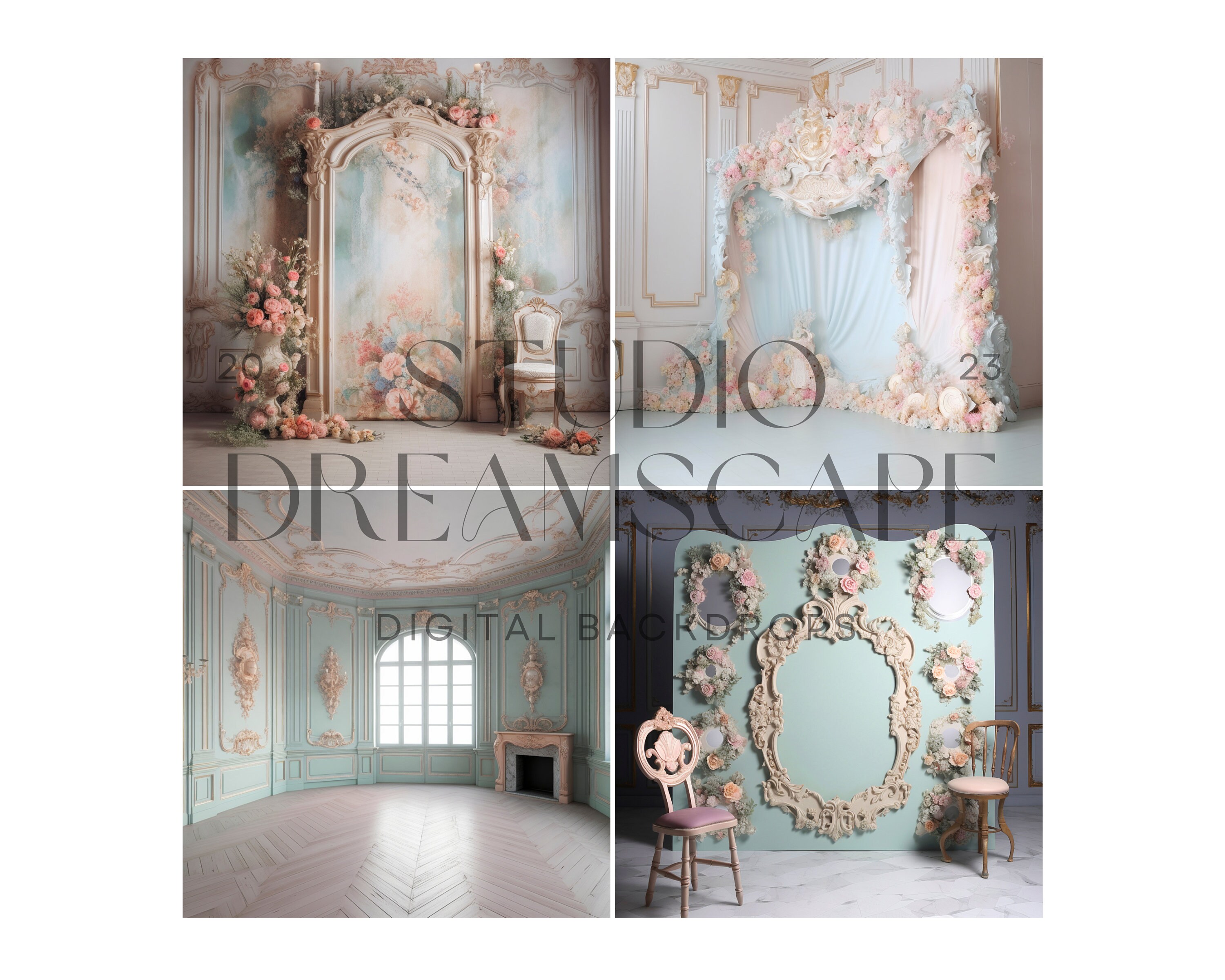 18 Pastel Room Digital Backdrops | Bridgerton | Dreamy | Wedding ...
