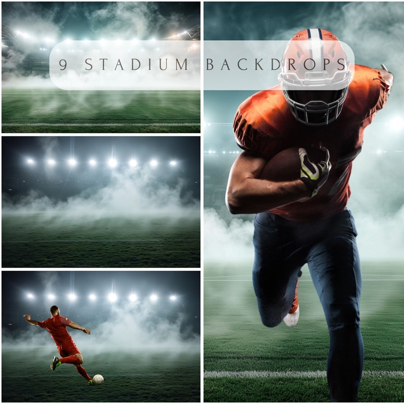 9 Sport Digital Backdrops, Stadium Background, Foggy Epic Backdrop ...