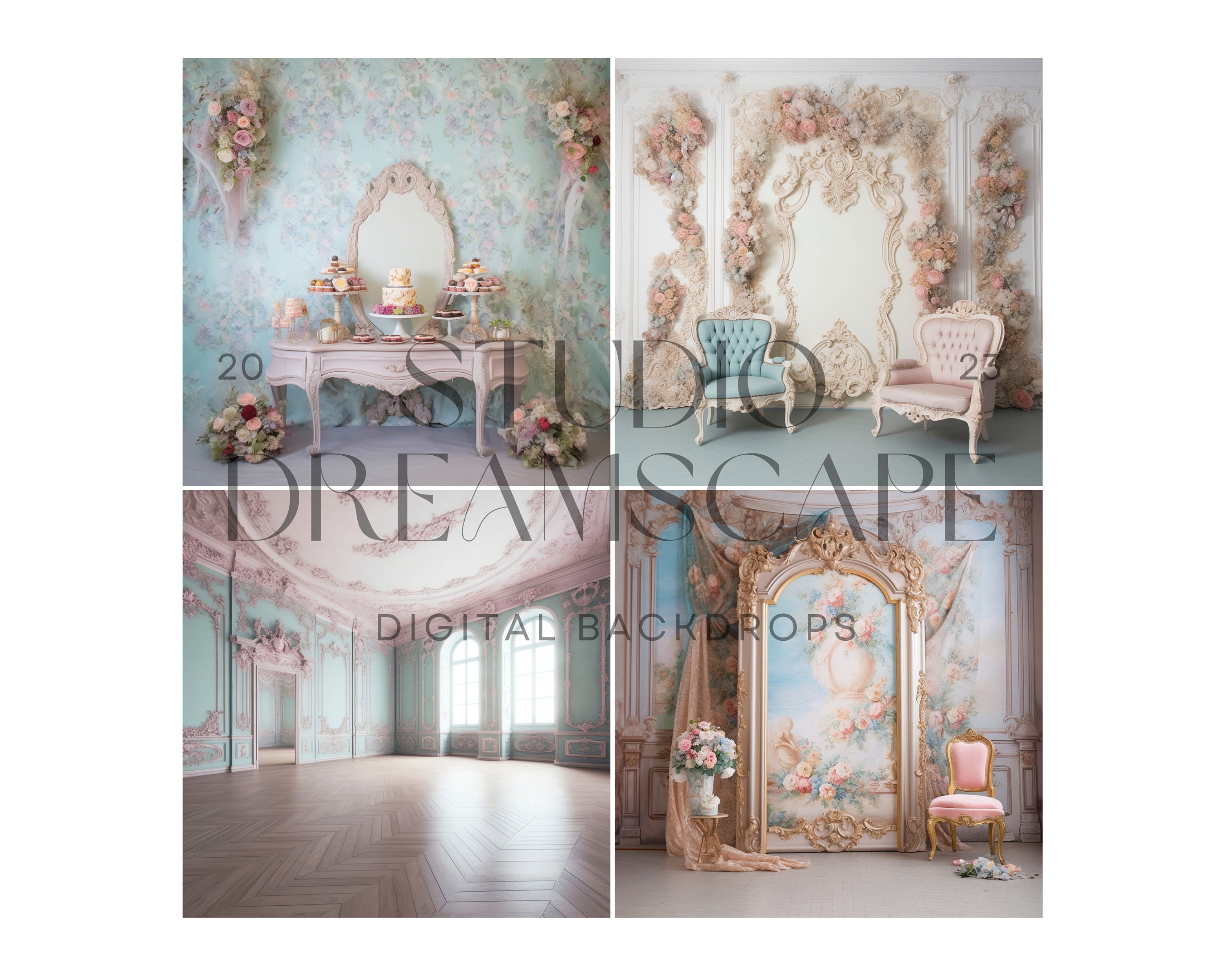 18 Pastel Room Digital Backdrops | Bridgerton | Dreamy | Wedding ...