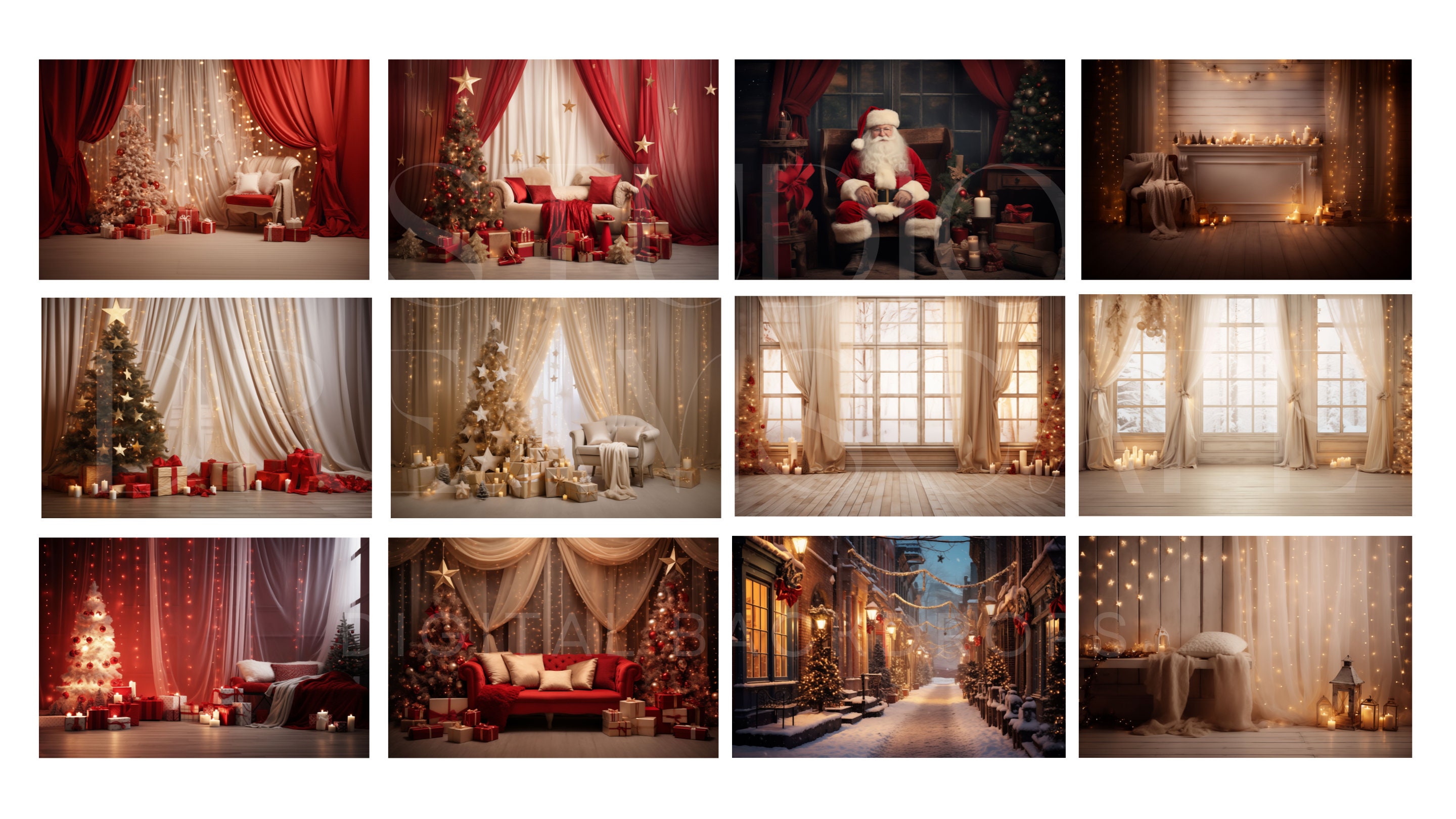 25 Christmas Digital Backdrop, Festival Photography, Photo Booth ...