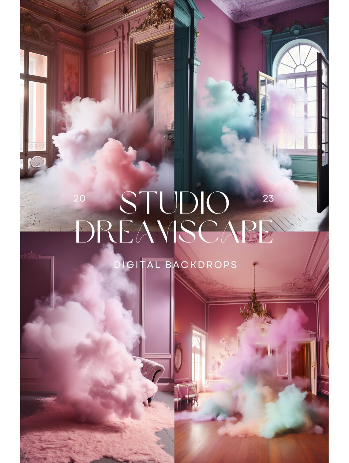 15 Pastel Smoke Digital Backdrops | Bridgerton Bundle | Wedding ...