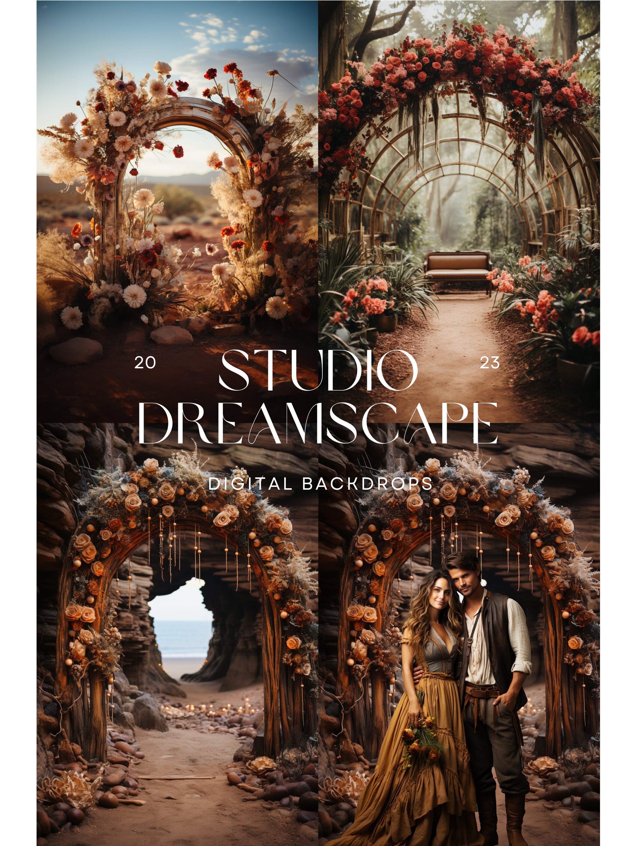 7 Boho Arches Digital Backdrops | Family Photo | Boho Orange | Boho ...