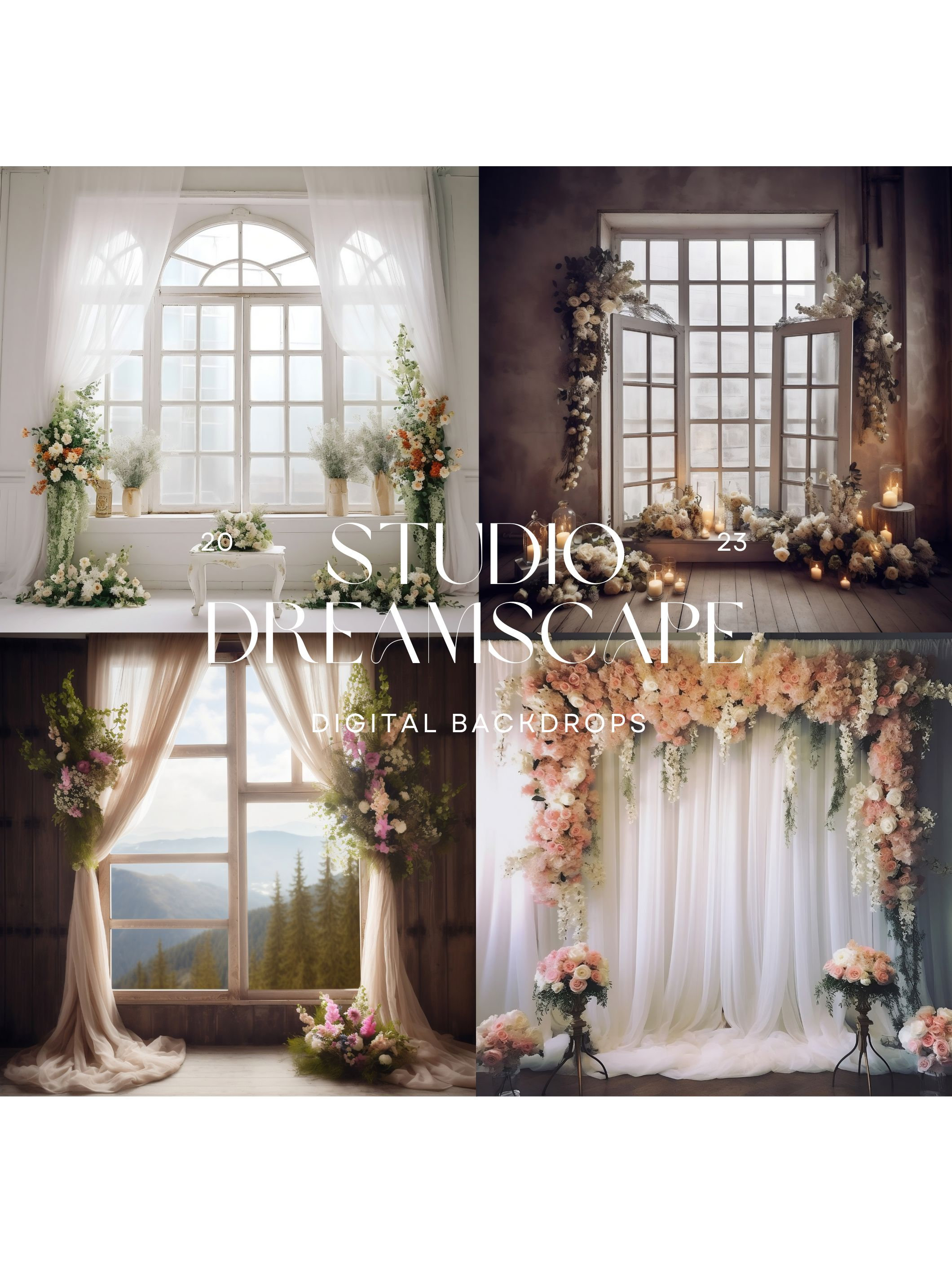 9 Windows | Set of Digital Backdrops | Wedding Backdrop | Maternity ...