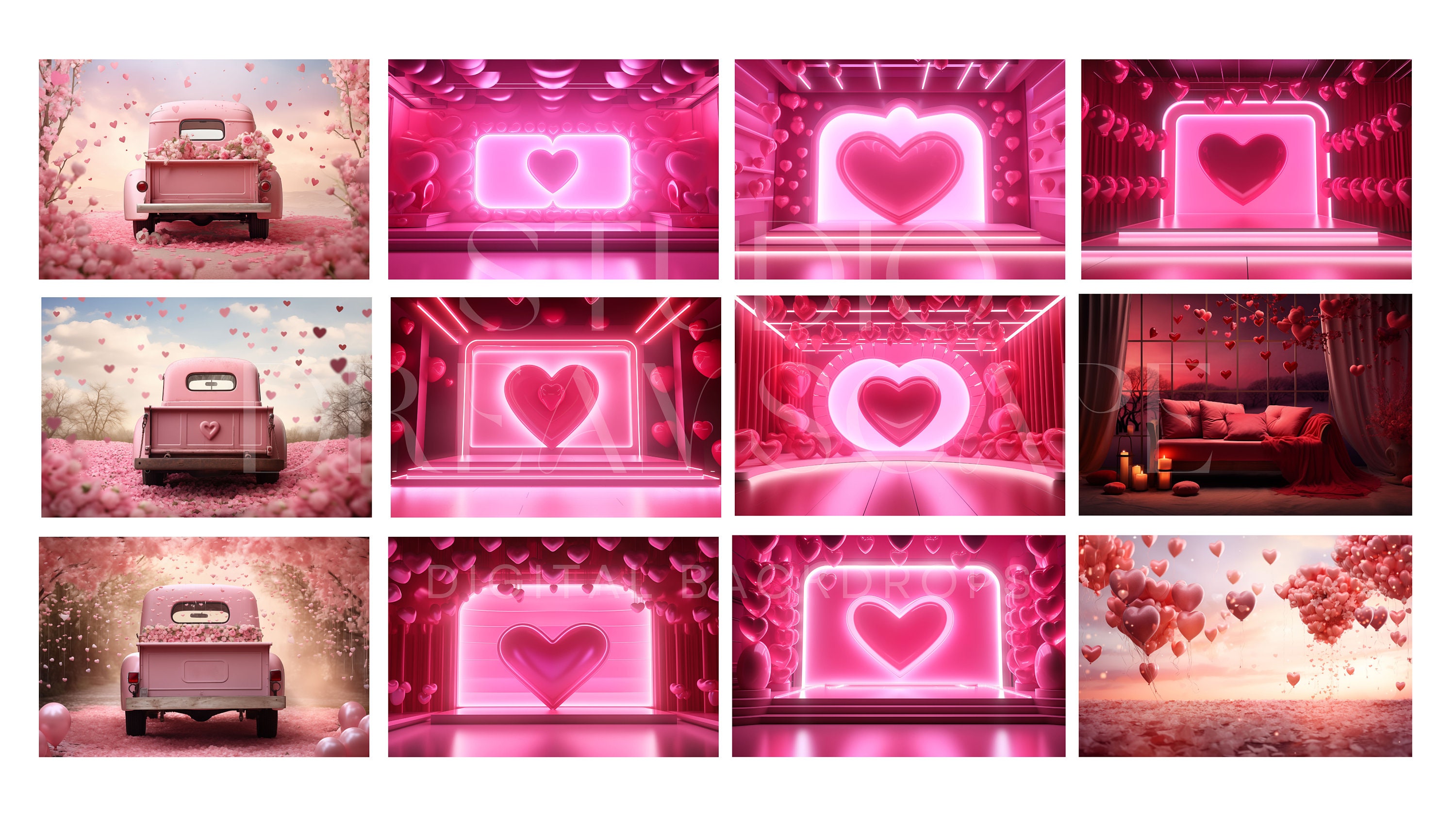 Love is Love 25 X Digital Backdrop Valentine's Background Wedding ...
