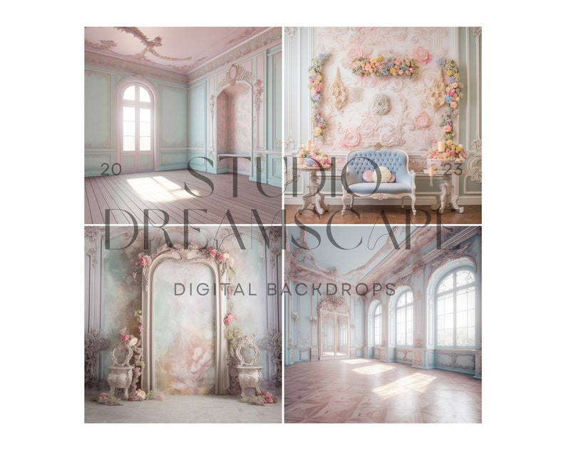 18 Pastel Room Digital Backdrops | Bridgerton | Dreamy | Wedding ...