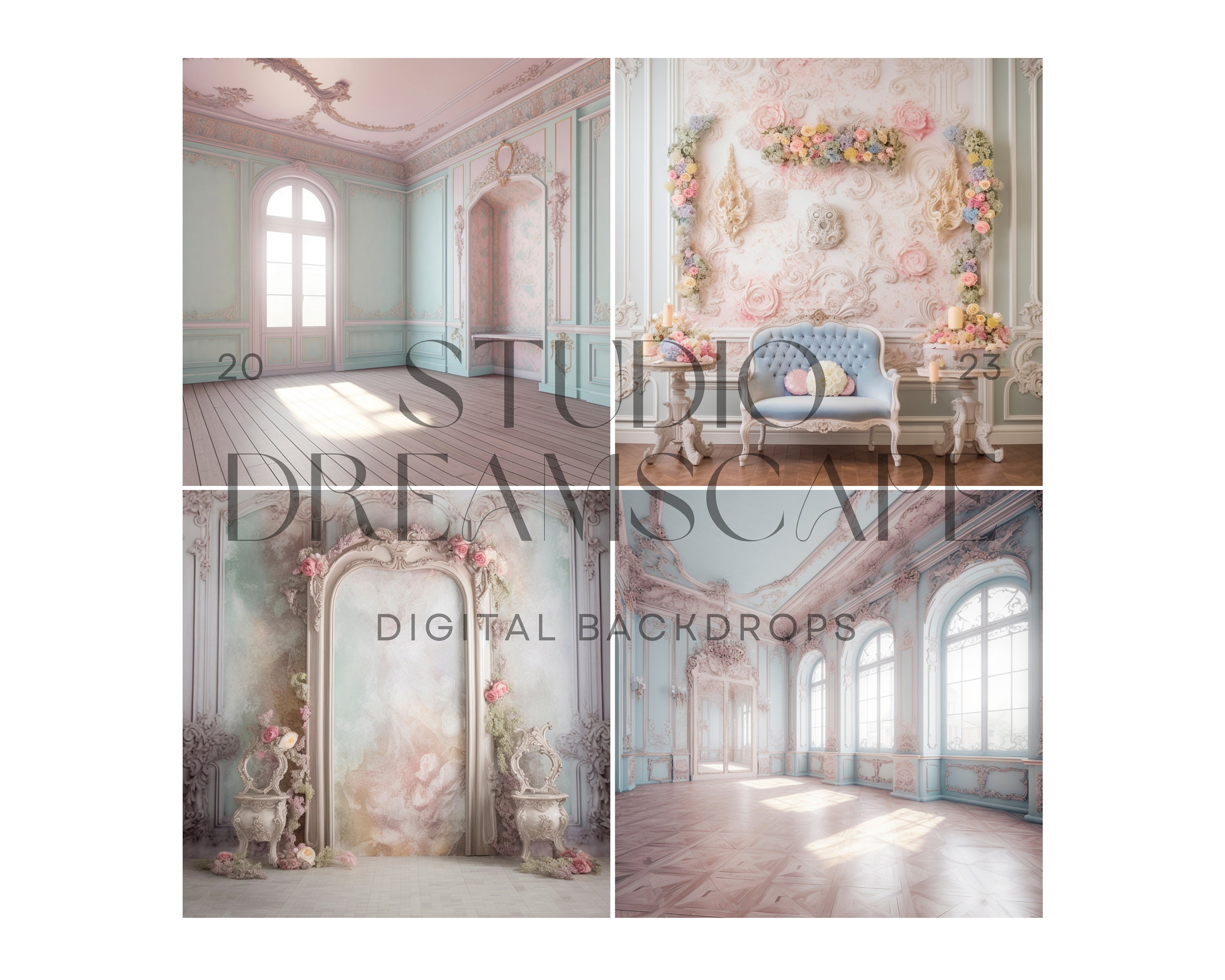 18 Pastel Room Digital Backdrops | Bridgerton | Dreamy | Wedding ...