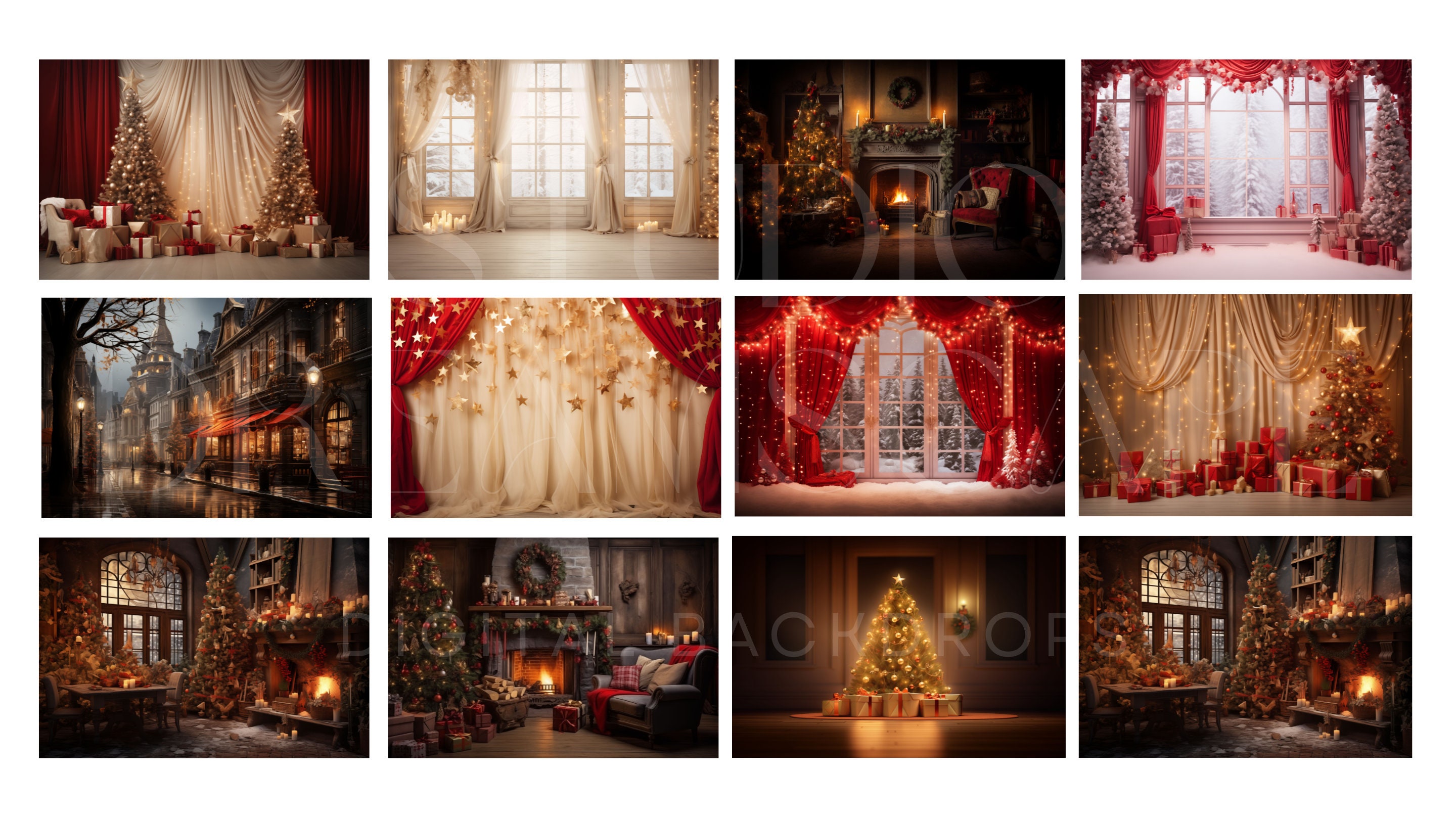 25 Christmas Digital Backdrop, Festival Photography, Photo Booth ...