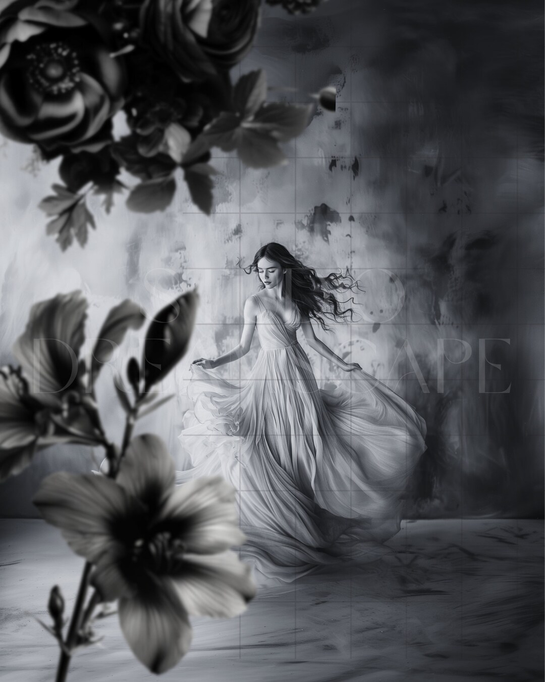 27 Dark Floral Photoshop Overlays, Romantic, Gothic Overlay, Moody ...