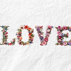 Floral Alphabet, Transparent Background, PNG, High Quality, Floral Font ...