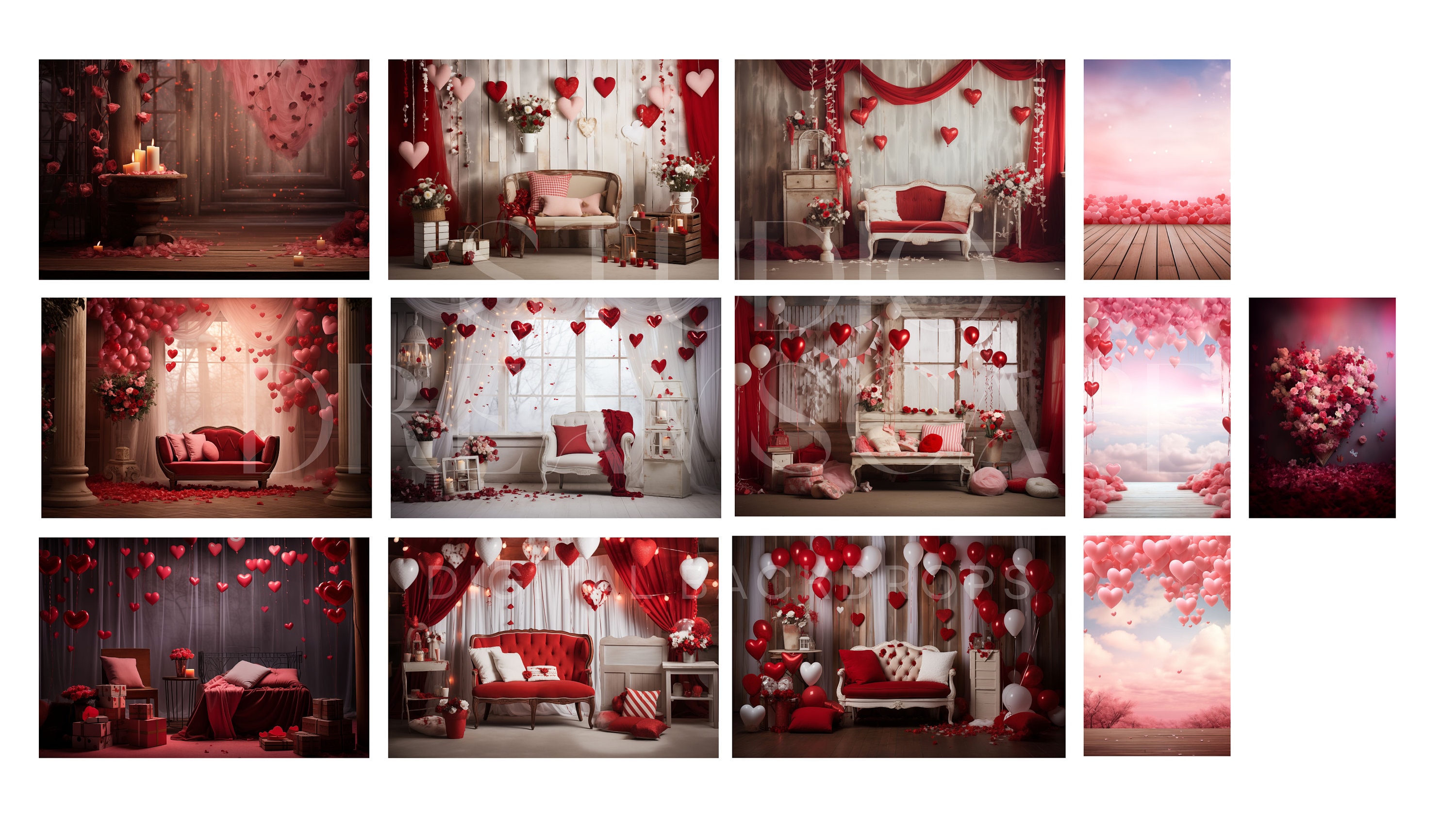 Love is Love 25 X Digital Backdrop Valentine's Background Wedding ...