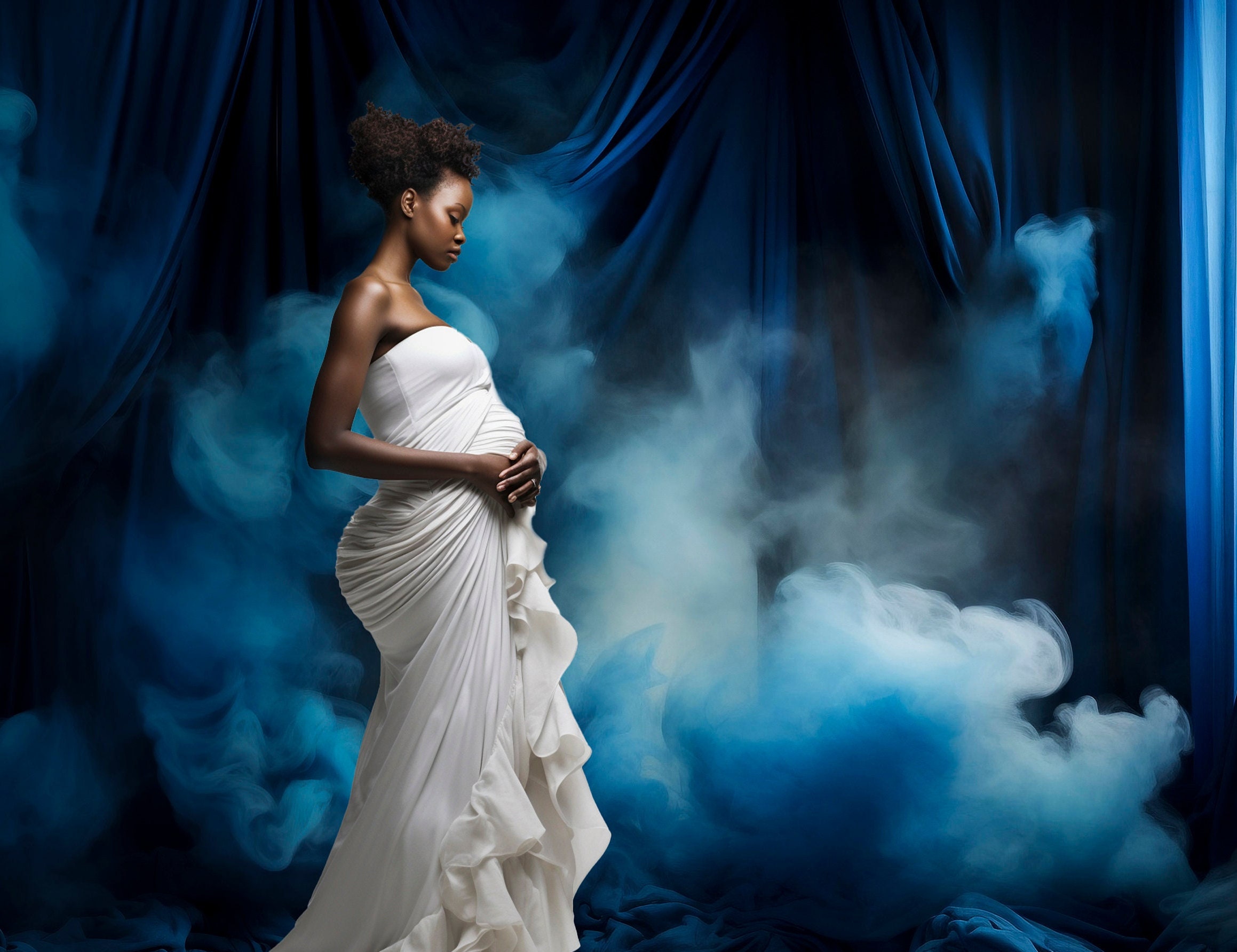 10 Electric Blue Silky Smoke Digital Backdrops | Bundle | Wedding ...