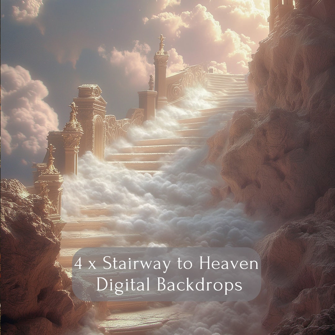 4 Digital Backdrops, Stairway to Heaven, Wedding Photo, Maternity ...