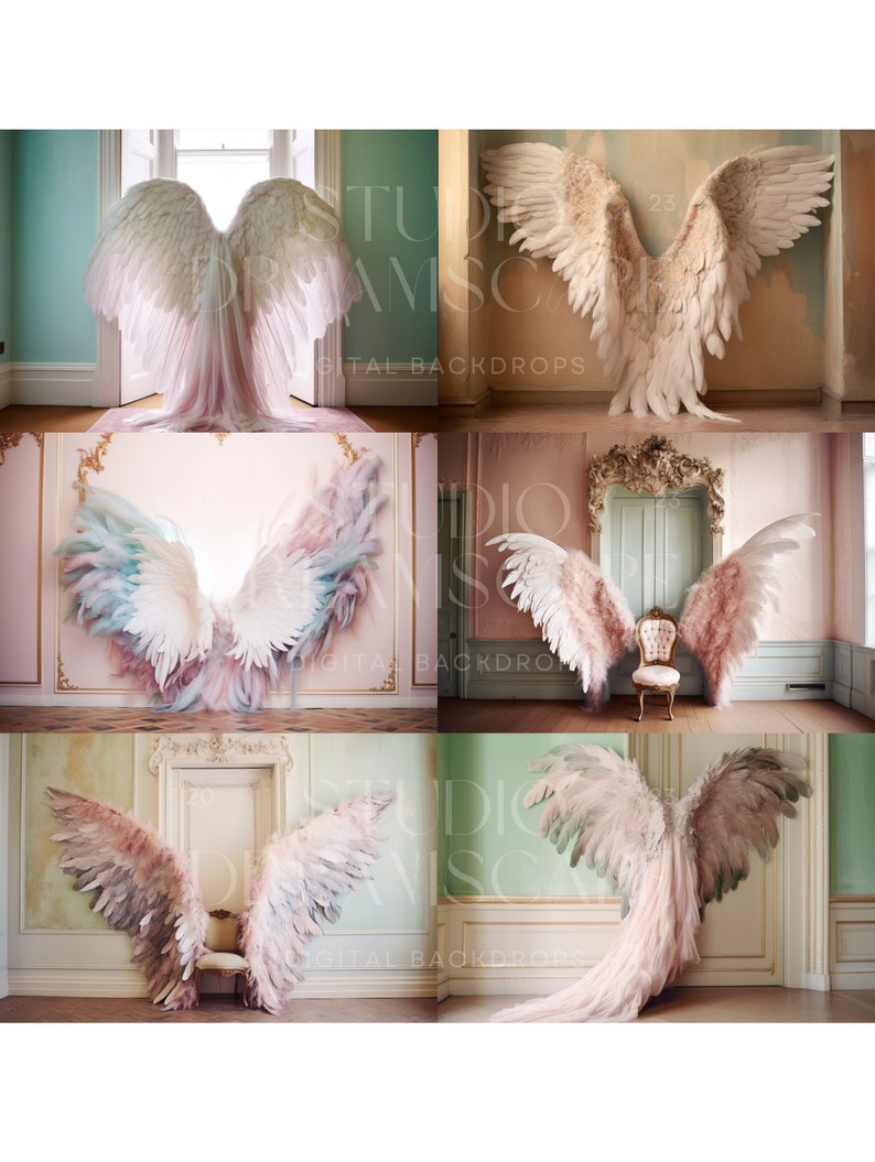 30 Angel Wings Digital Backdrops Engagement Backdrop - Etsy