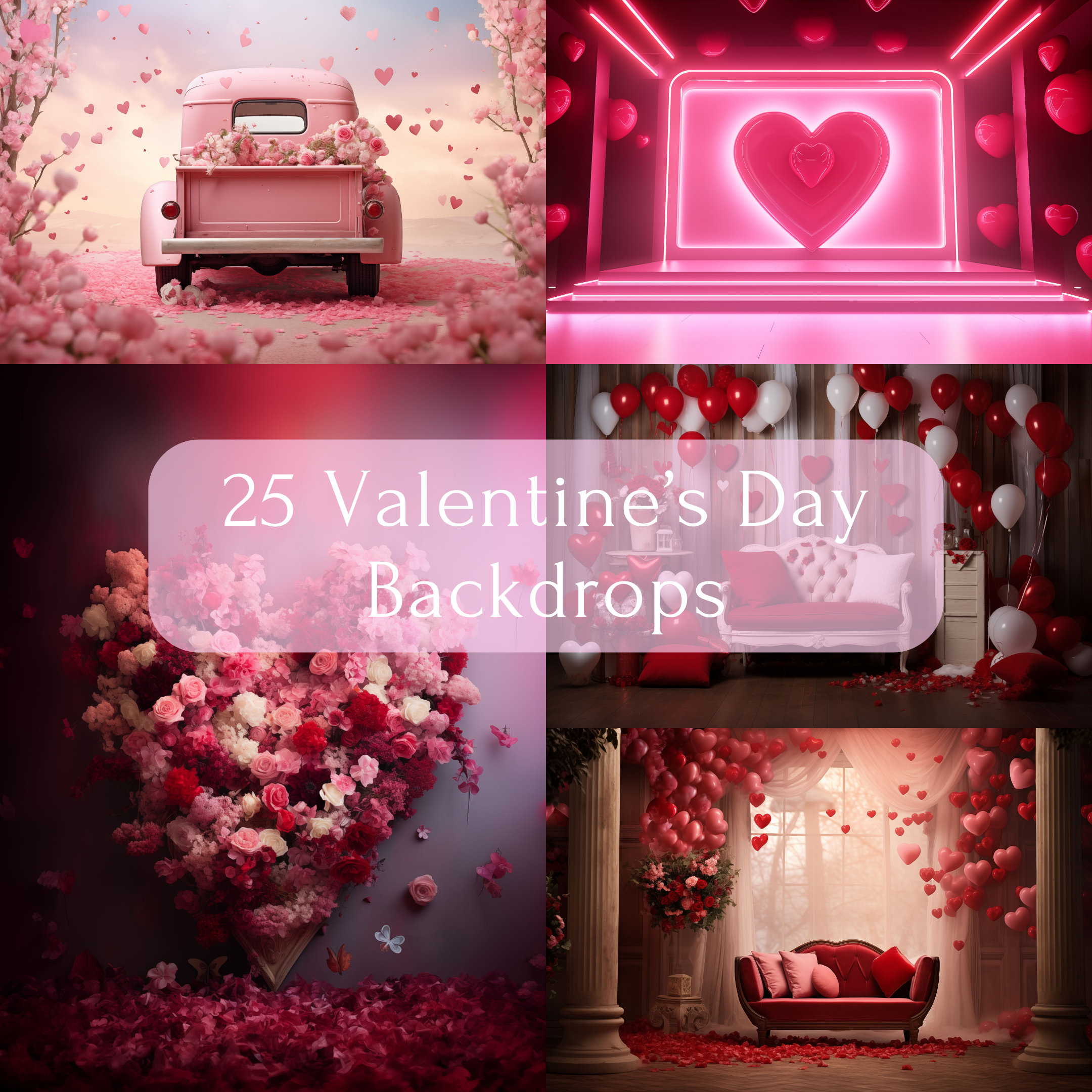Love is Love 25 X Digital Backdrop Valentine's Background Wedding ...