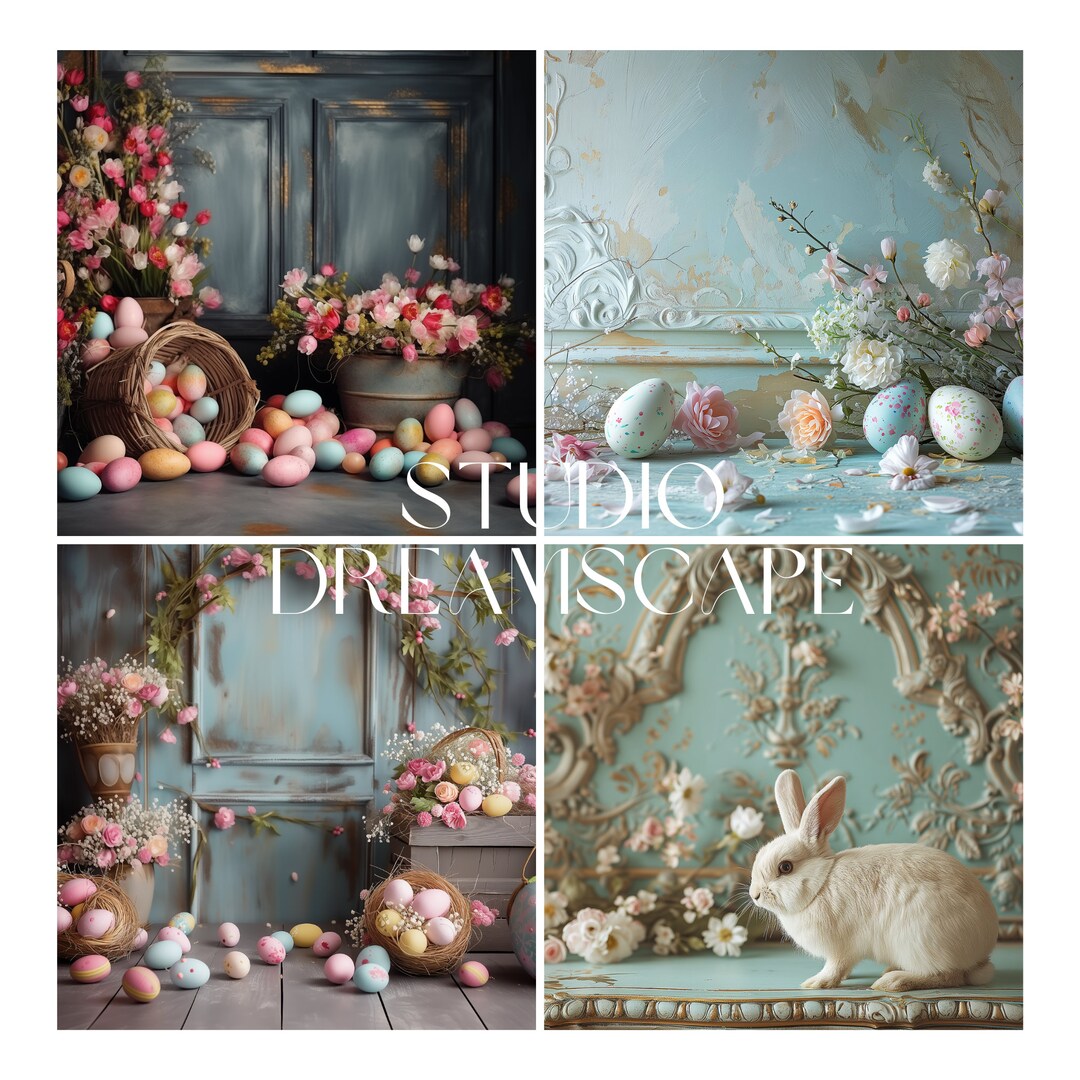 Easter Digital Backdrops Bundle for Photography, Scrapbooking, Social ...