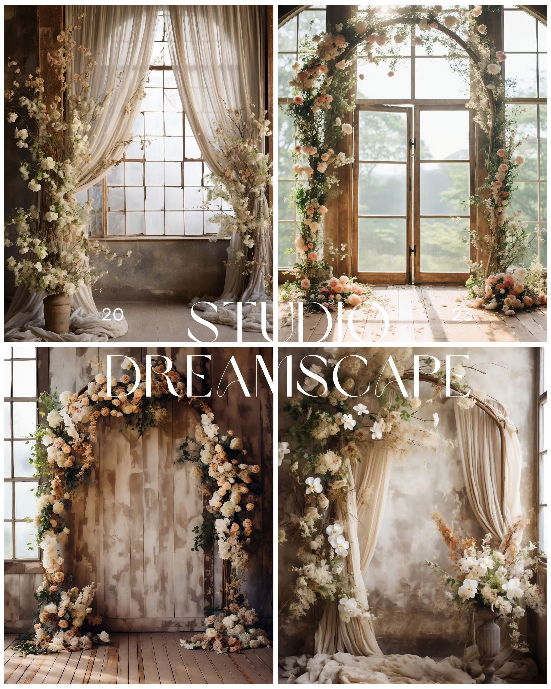 19 X Boho Backdrop | Windows | Digital Backdrops | Wedding Backdrop ...