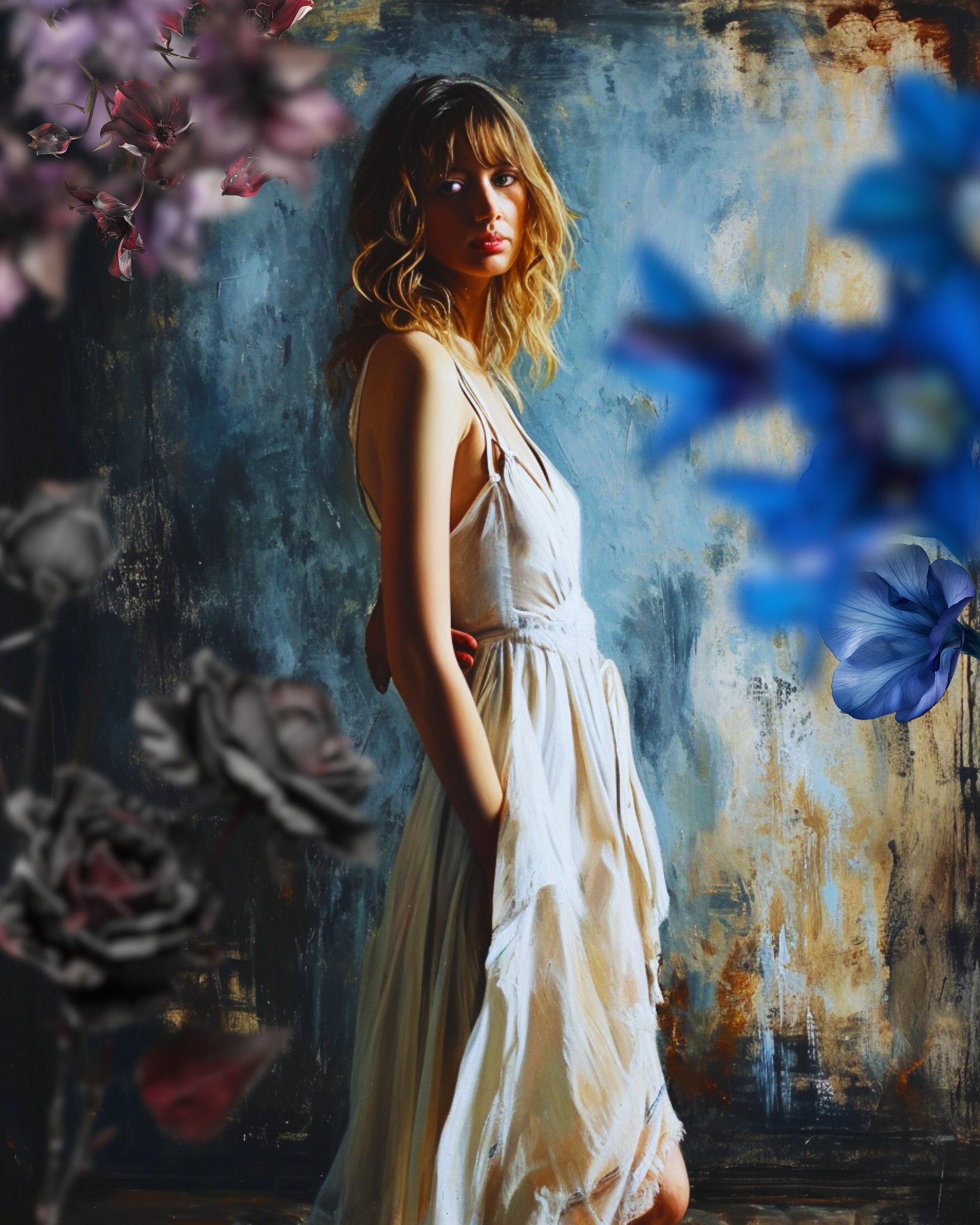 27 Dark Floral Photoshop Overlays, Romantic, Gothic Overlay, Moody ...