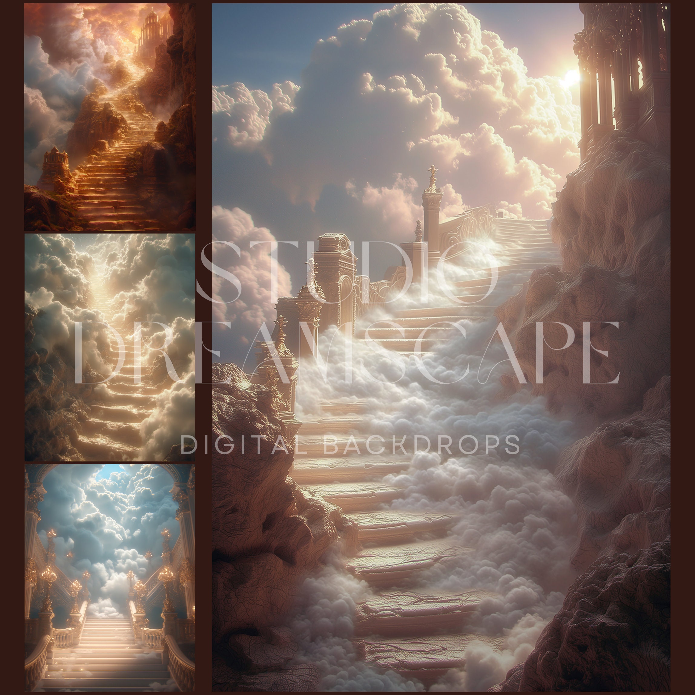 4 Digital Backdrops, Stairway to Heaven, Wedding Photo, Maternity ...