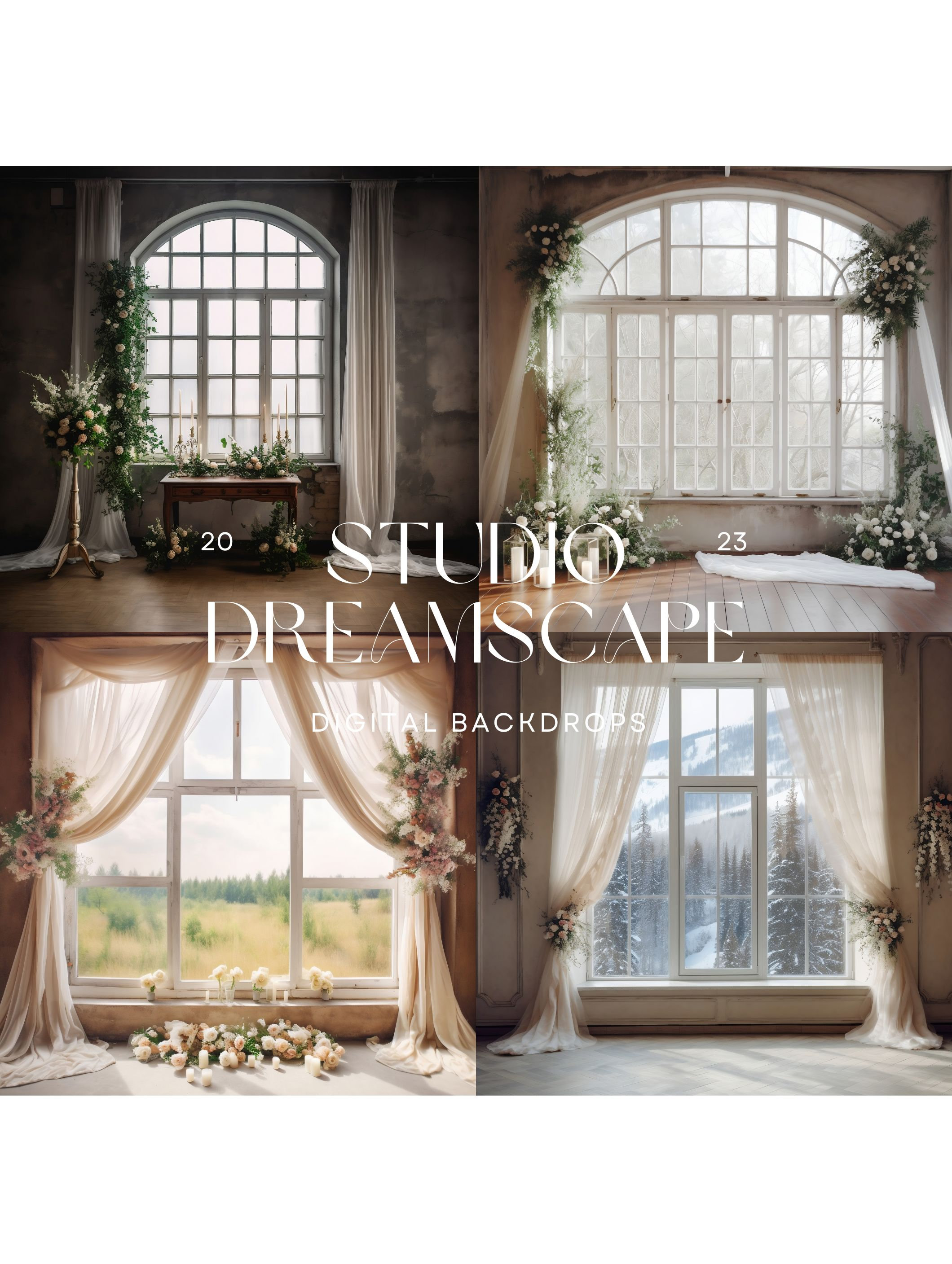 9 Windows | Set of Digital Backdrops | Wedding Backdrop | Maternity ...