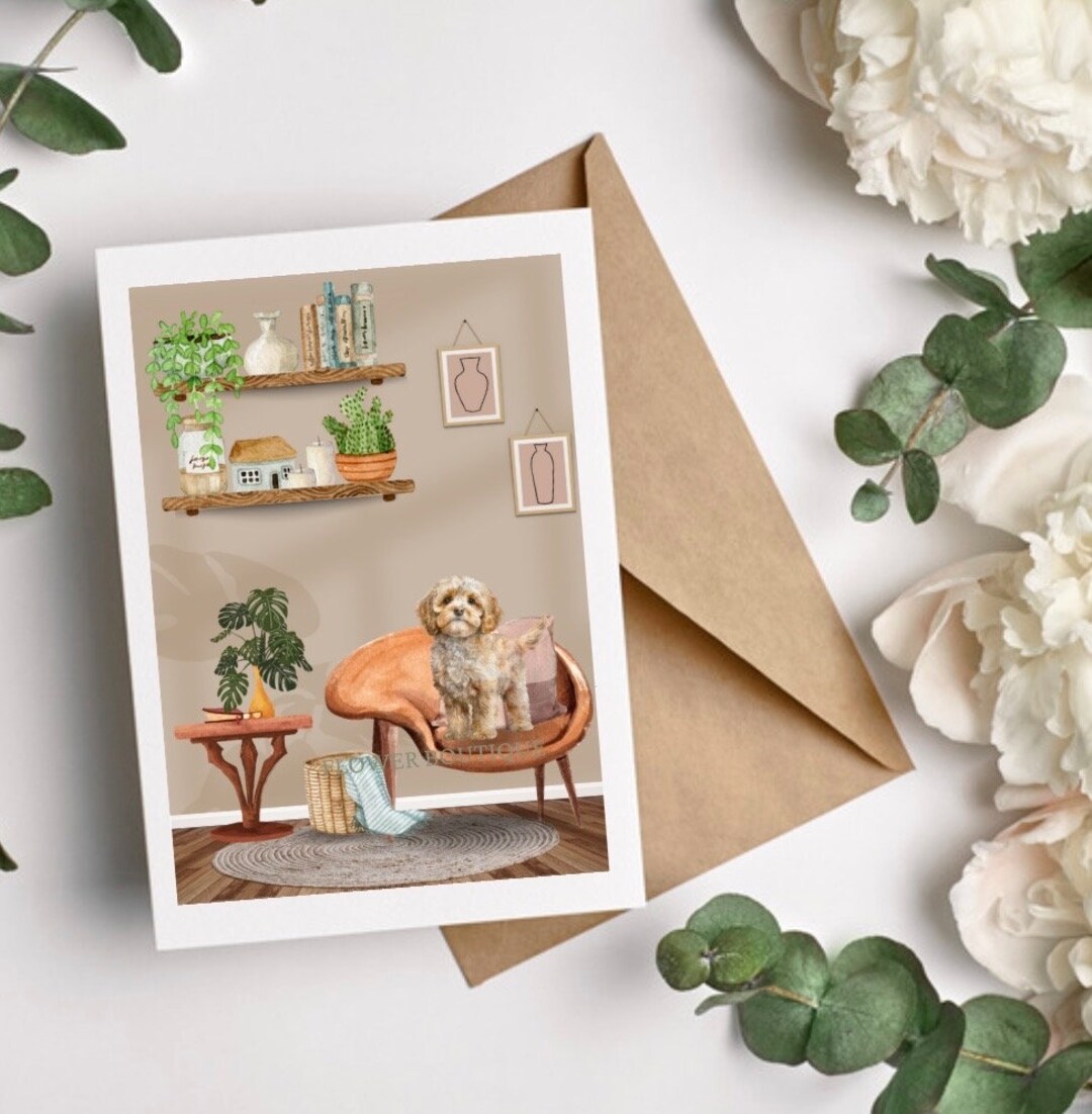 Cavapoo Blank Greeting Card - Dog Cards - Cavapoo Birthday Cards - Etsy