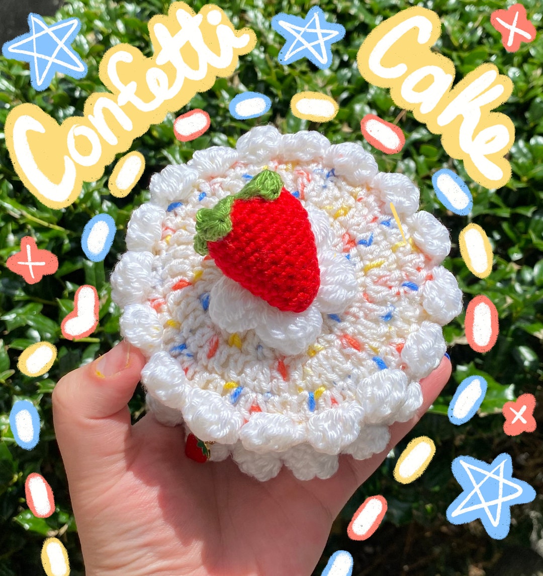 Handmade Crochet Confetti Cake Jewelry Organizer, Eclectic, Kitschy ...
