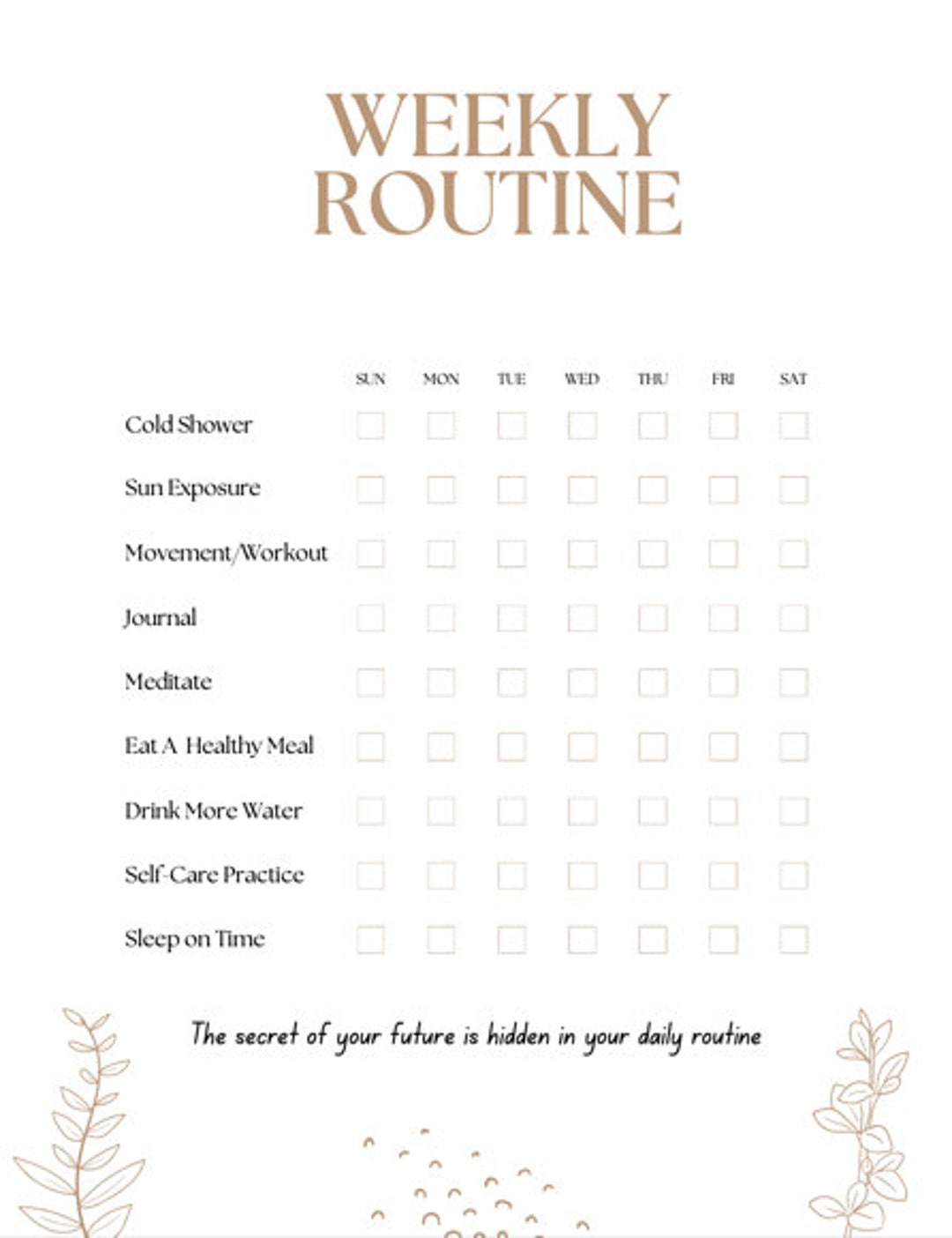 Weekly Routine Digital Planner | Daily Routine Planner | Accountability ...