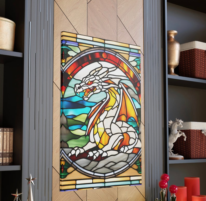 DND Wall Art, Stained Glass Dungeons and Dragons Wall Art, DND Canvas ...