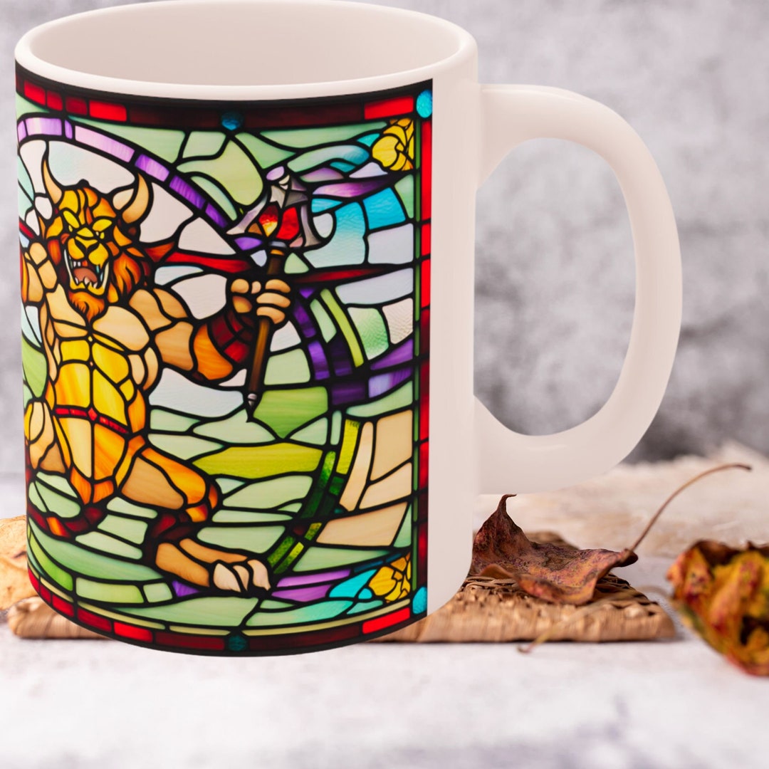 DND Mug, Mythical Creature Mug, Dungeons and Dragons Beast Mug, Stained ...