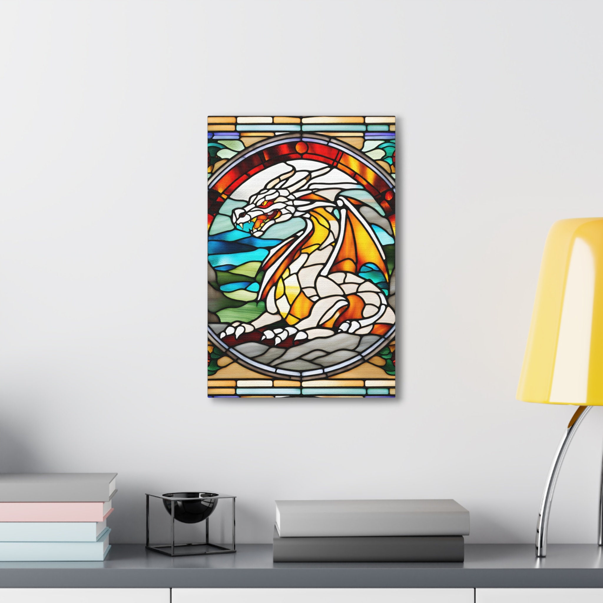 DND Wall Art, Stained Glass Dungeons and Dragons Wall Art, DND Canvas ...