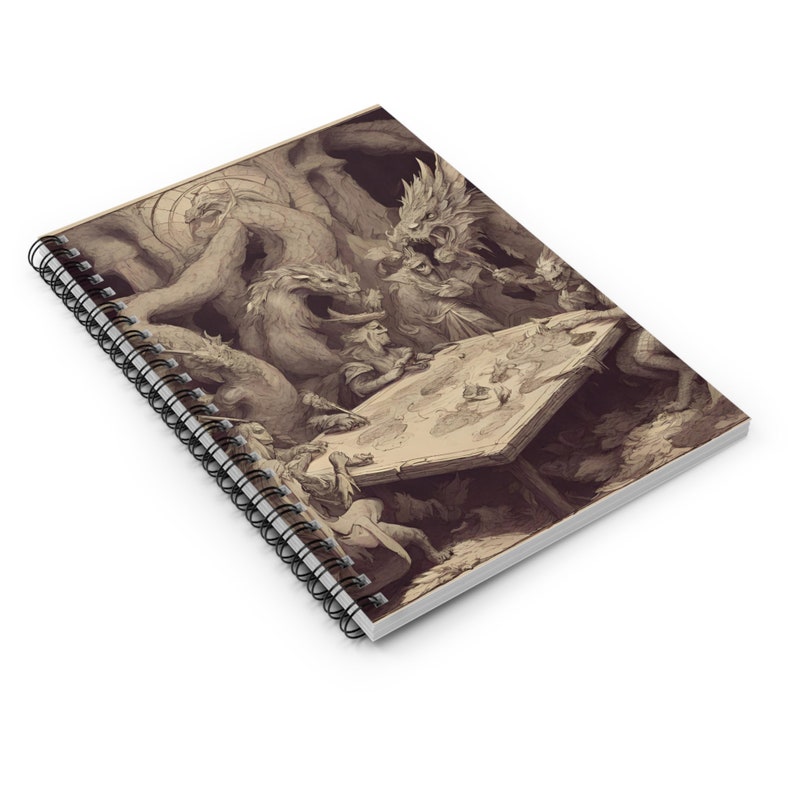 DND Notebook With Mythical Creatures Playing Dungeons and - Etsy