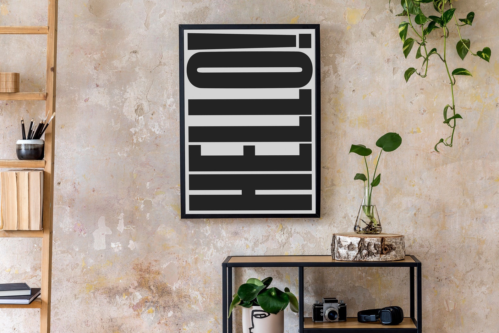Welcome Home Decor Hello Print Entryway Typographic Art Wall Hanging ...