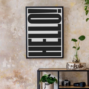 Welcome Home Decor Hello Print Entryway Typographic Art Wall Hanging ...