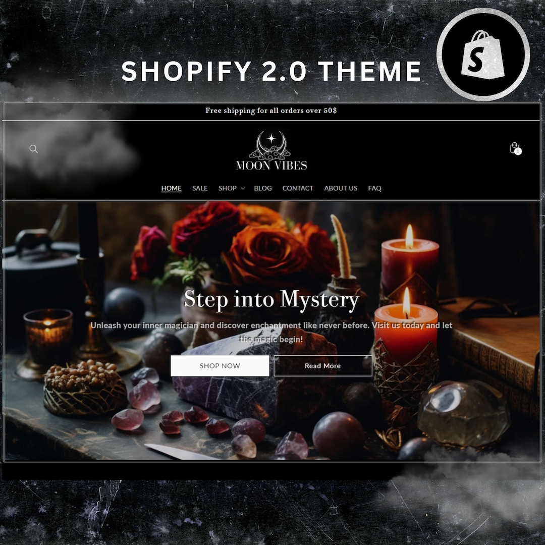 Black Shopify, Dark Shopify Theme, Magic Theme, Gothic Template, Tarot ...