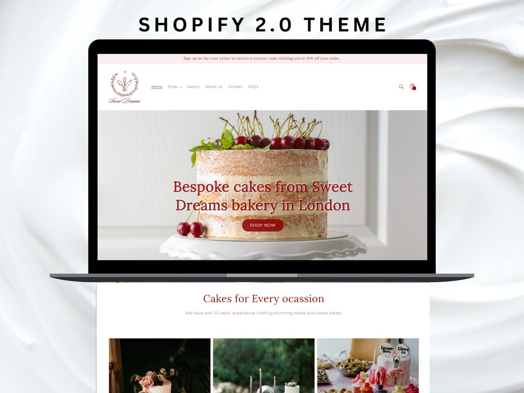 Cake Shopify Theme, Bakery Store Shopify Template, Handmade Shopify ...
